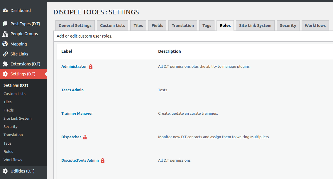 Role and capabilities manager - Disciple.Tools
